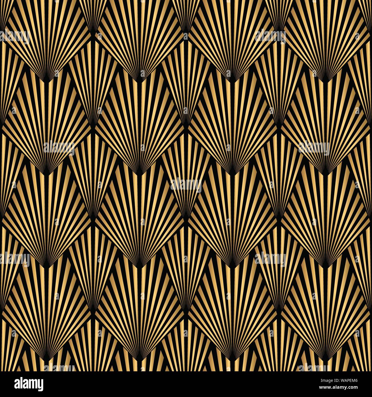 Art Deco Pattern. Seamless black and gold background Stock Vector Image ...