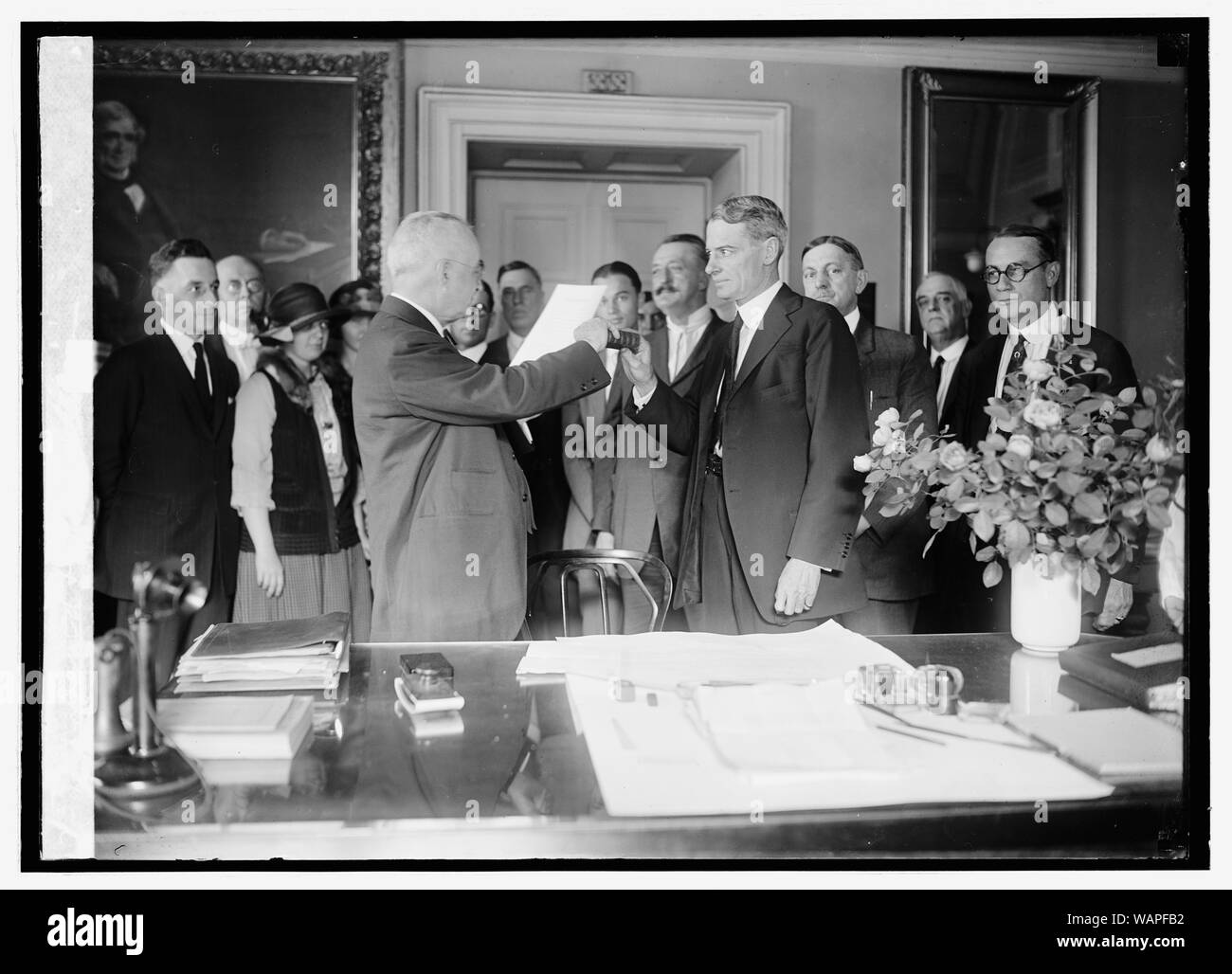 Public swearing in ceremony Black and White Stock Photos & Images - Alamy