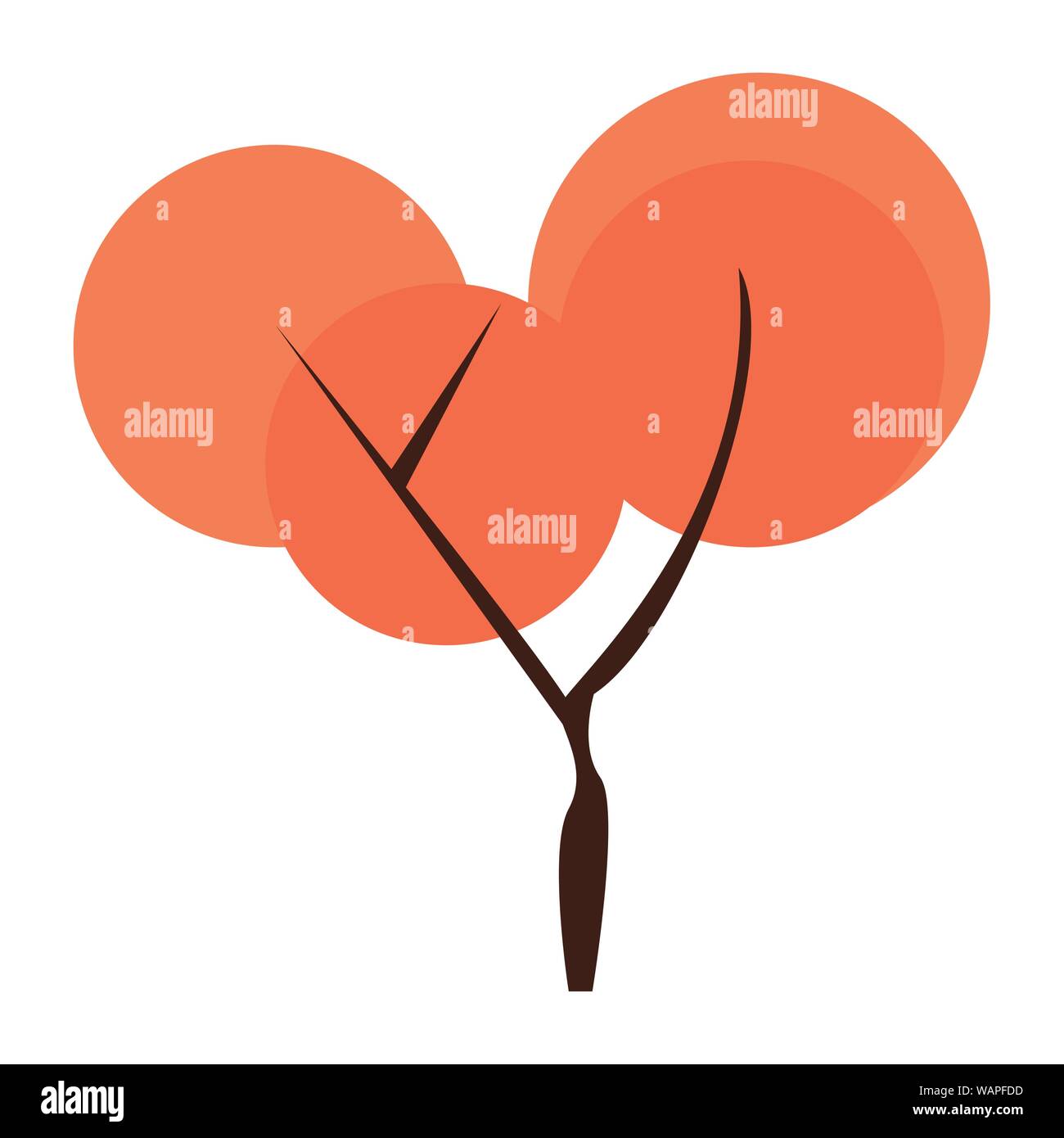 Autumn season tree nature cartoon isolated Stock Vector Image & Art - Alamy