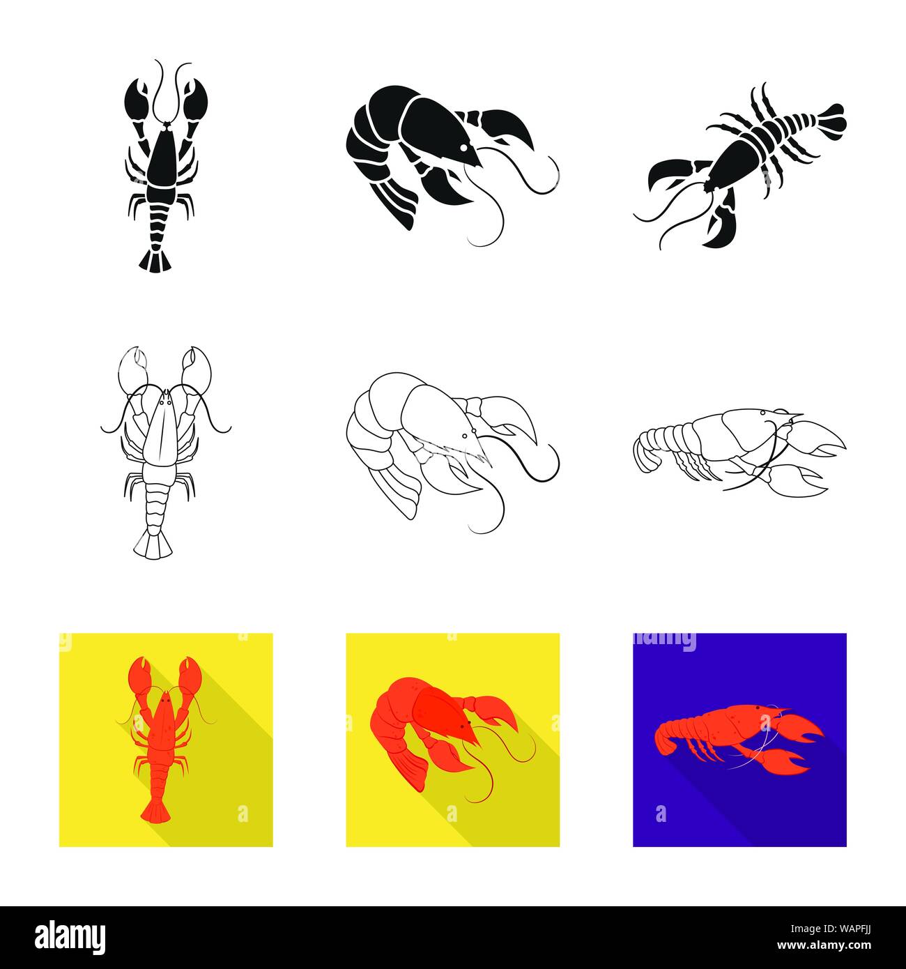 Vector design of appetizer and ocean logo. Collection of appetizer and ...