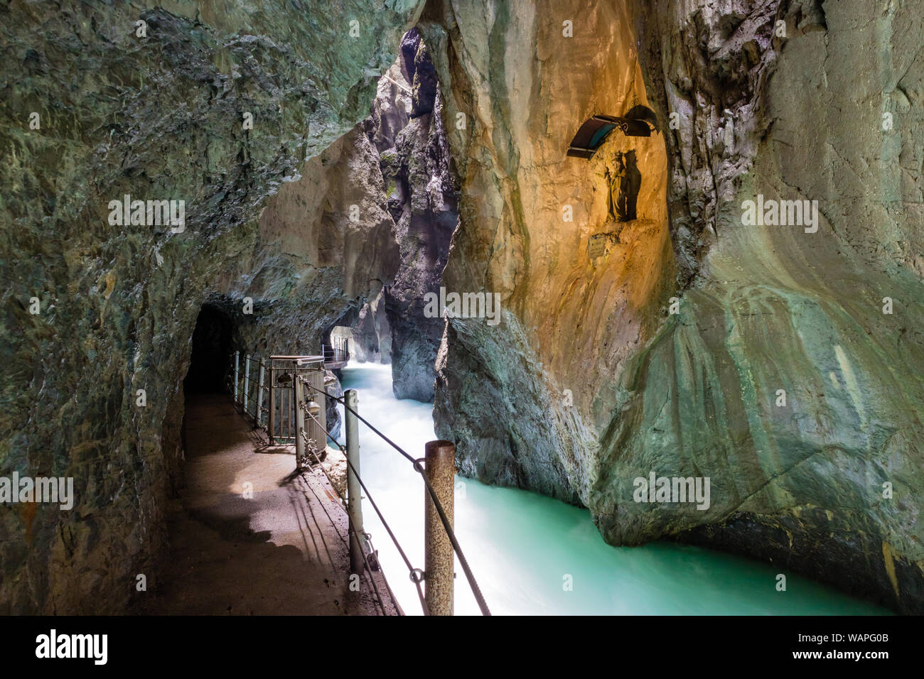 The fascinating touristic wildwater Partnach Gorge in Germany Stock ...