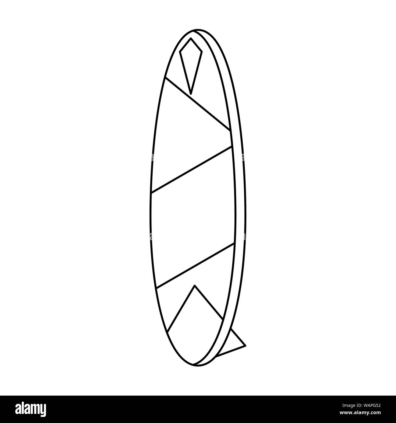 surf table summer vacation cartoon in black and white Stock Vector ...