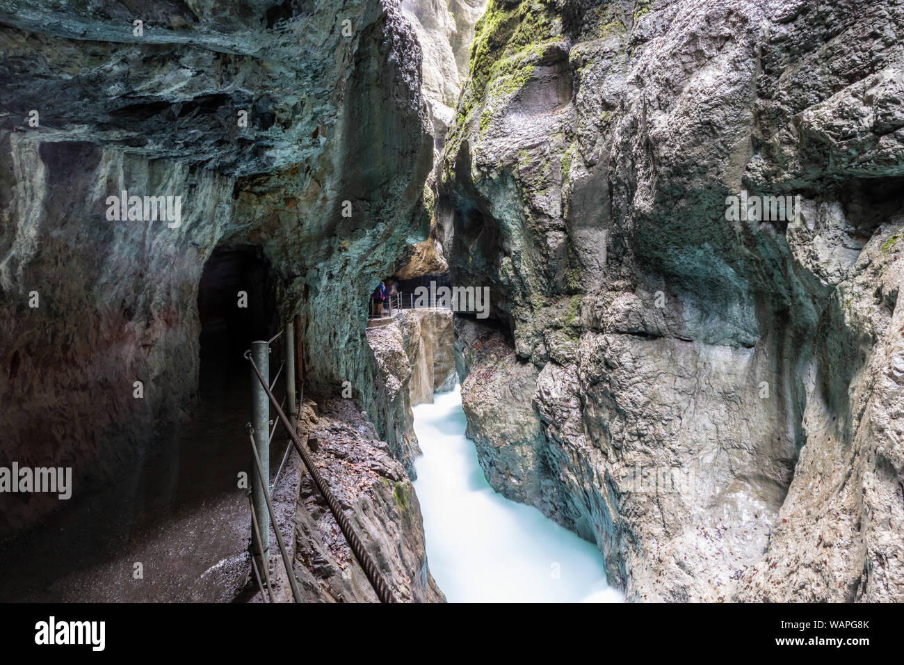 The fascinating touristic wildwater Partnach Gorge in Germany Stock ...