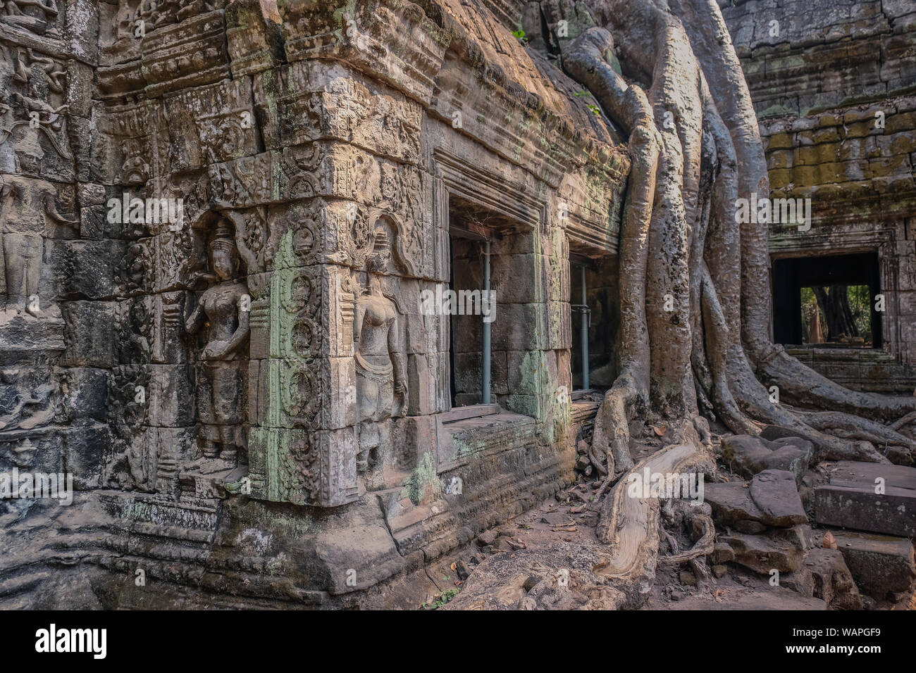 Angkor Temples, Siem Riep, Cambodia - February 12, 2018: Parts of the ...