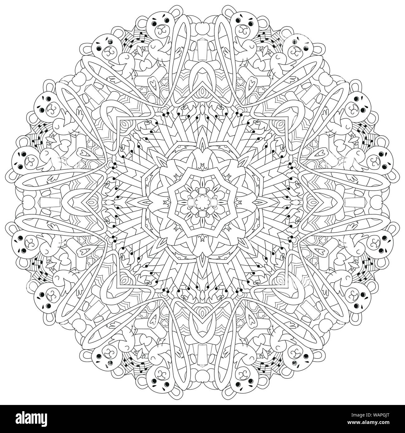 Vector Adult Coloring Book Textures. Hand-painted art design. Adult ...