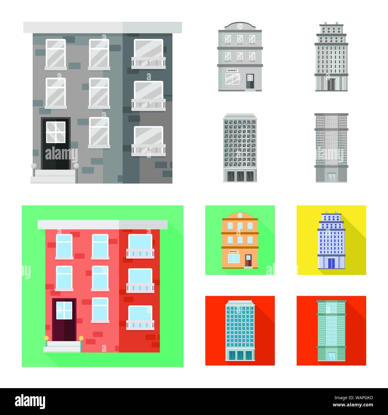 Vector design of municipal and center symbol. Set of municipal and ...