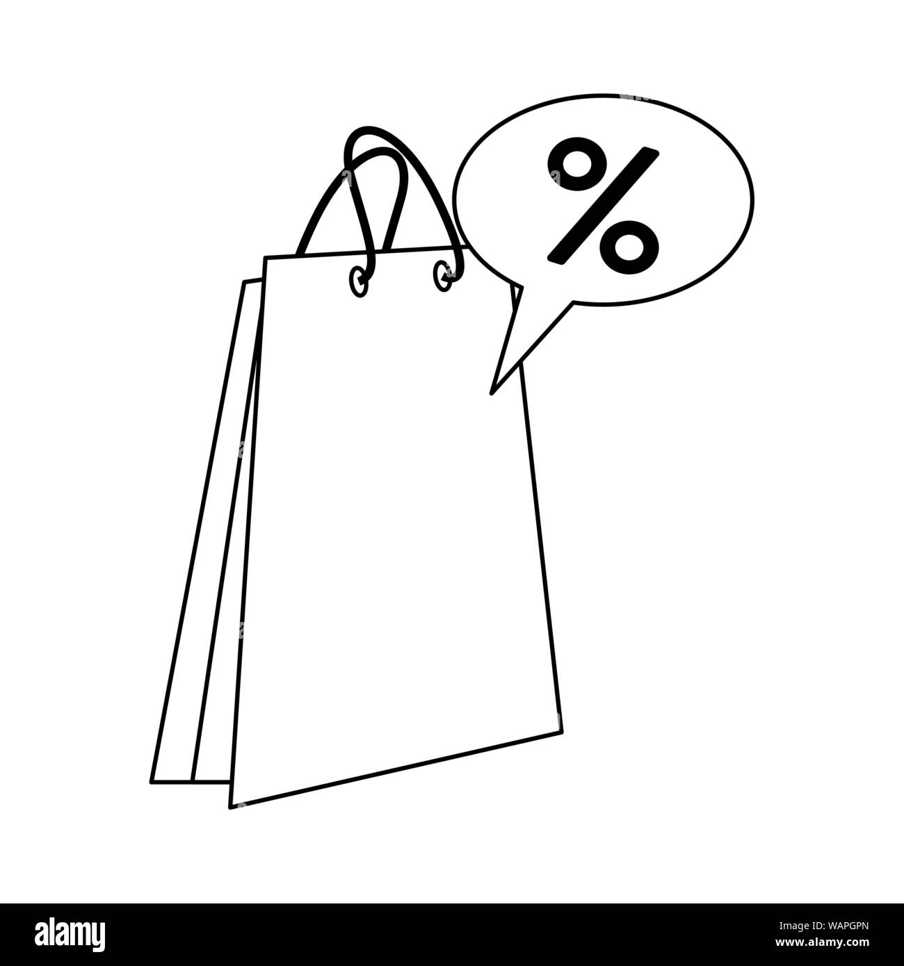 shopping retail sale store cartoon in black and white Stock Vector ...