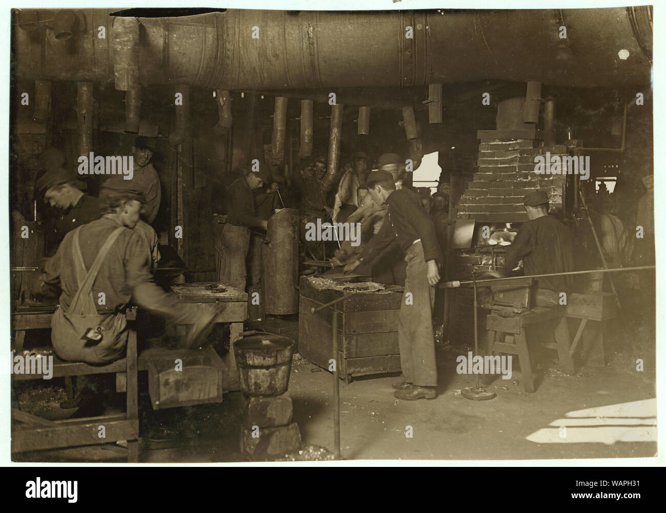 Day Scene in an Indiana Glass Works. Aug.,1908. Abstract: Photographs ...