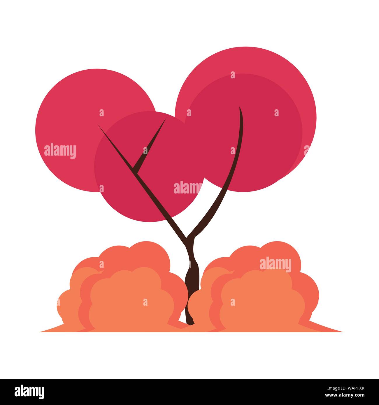 Autumn season trees and leaves nature cartoon Stock Vector Image & Art ...