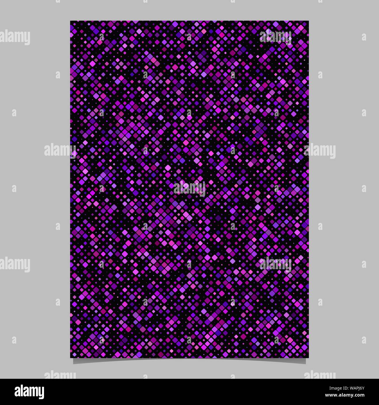 Purple abstract geometric rounded square pattern background brochure template - vector design ...