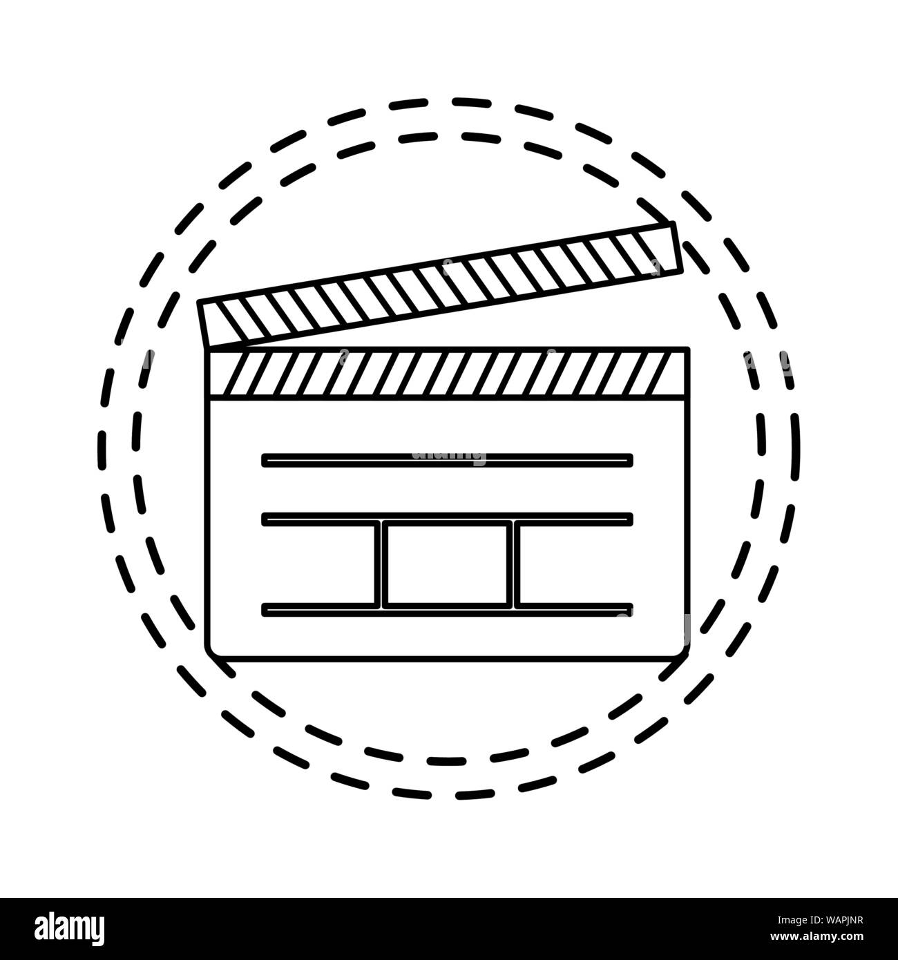 patch of clapboard cinema director isolated icon vector illustration ...