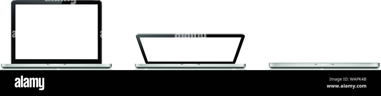 Open and closed laptop. Laptop lid opening stages Stock Vector Image ...