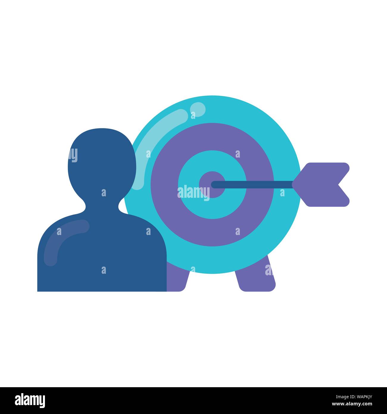 target board with silhouette person vector illustration design Stock ...