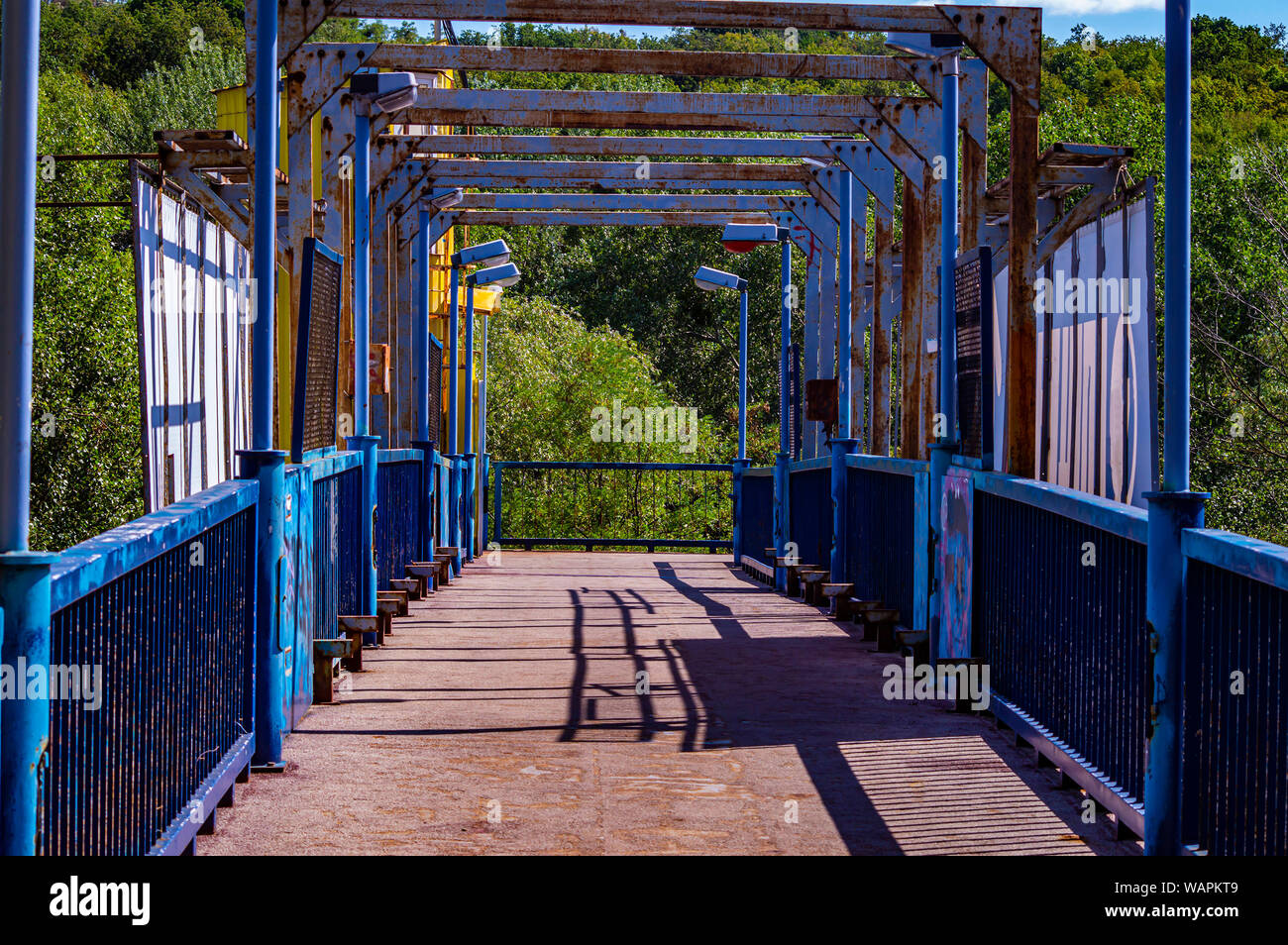 Overhead pedestrian crossing of a highway. Technology Stock Photo - Alamy
