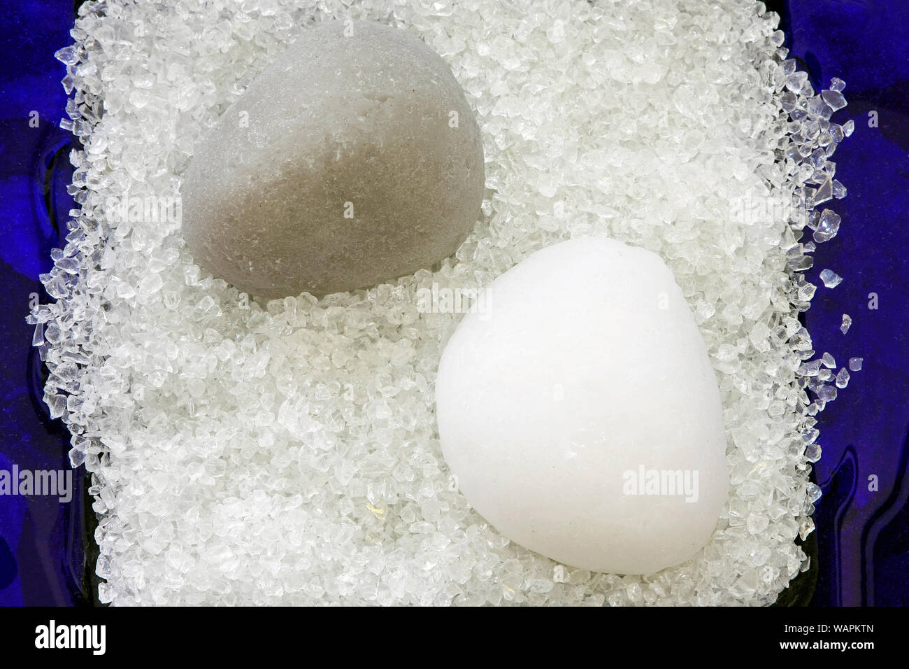 Two stones minerals with crystal glass decor Stock Photo - Alamy