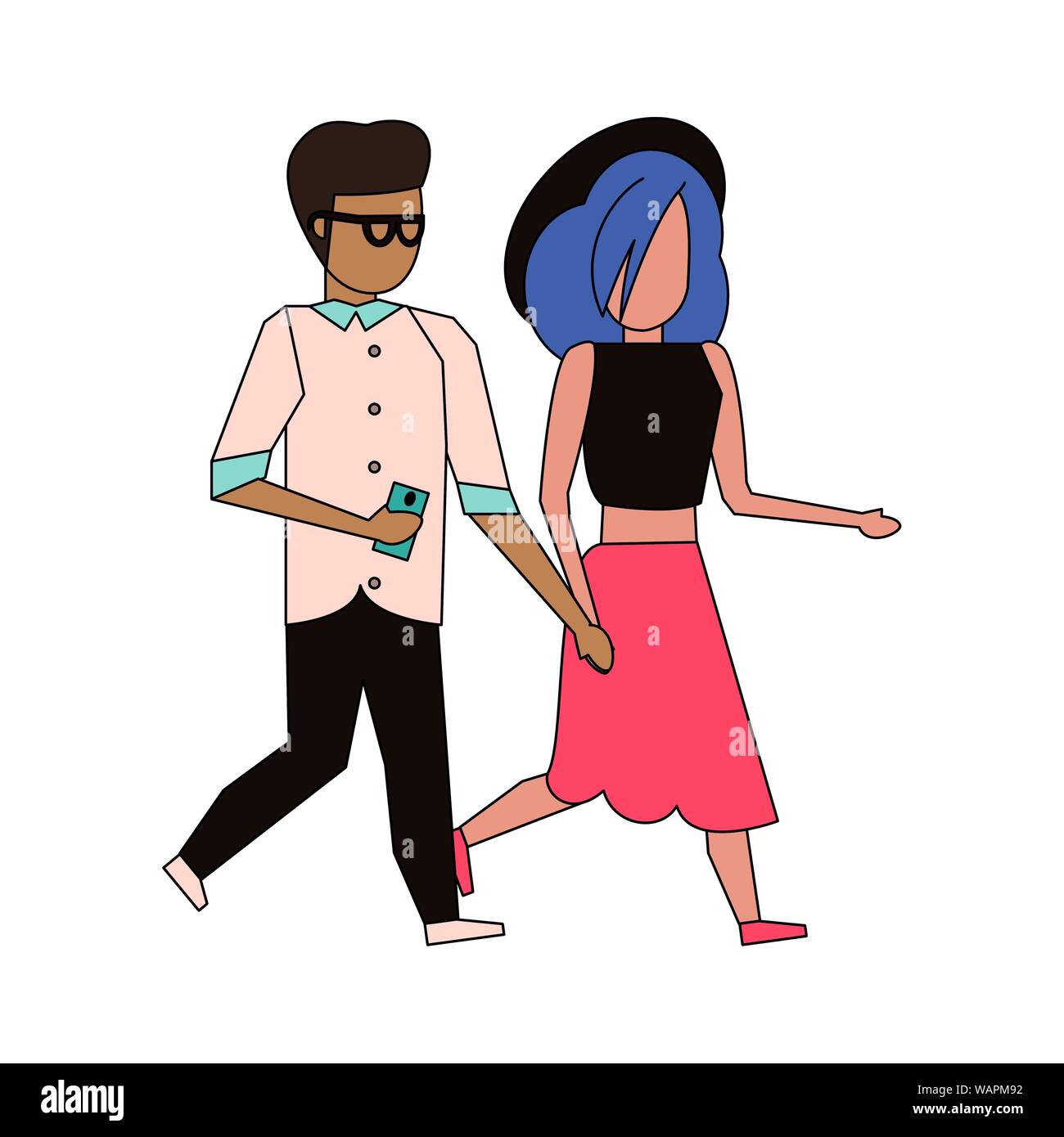couple love young relationship cartoon Stock Vector Image & Art - Alamy