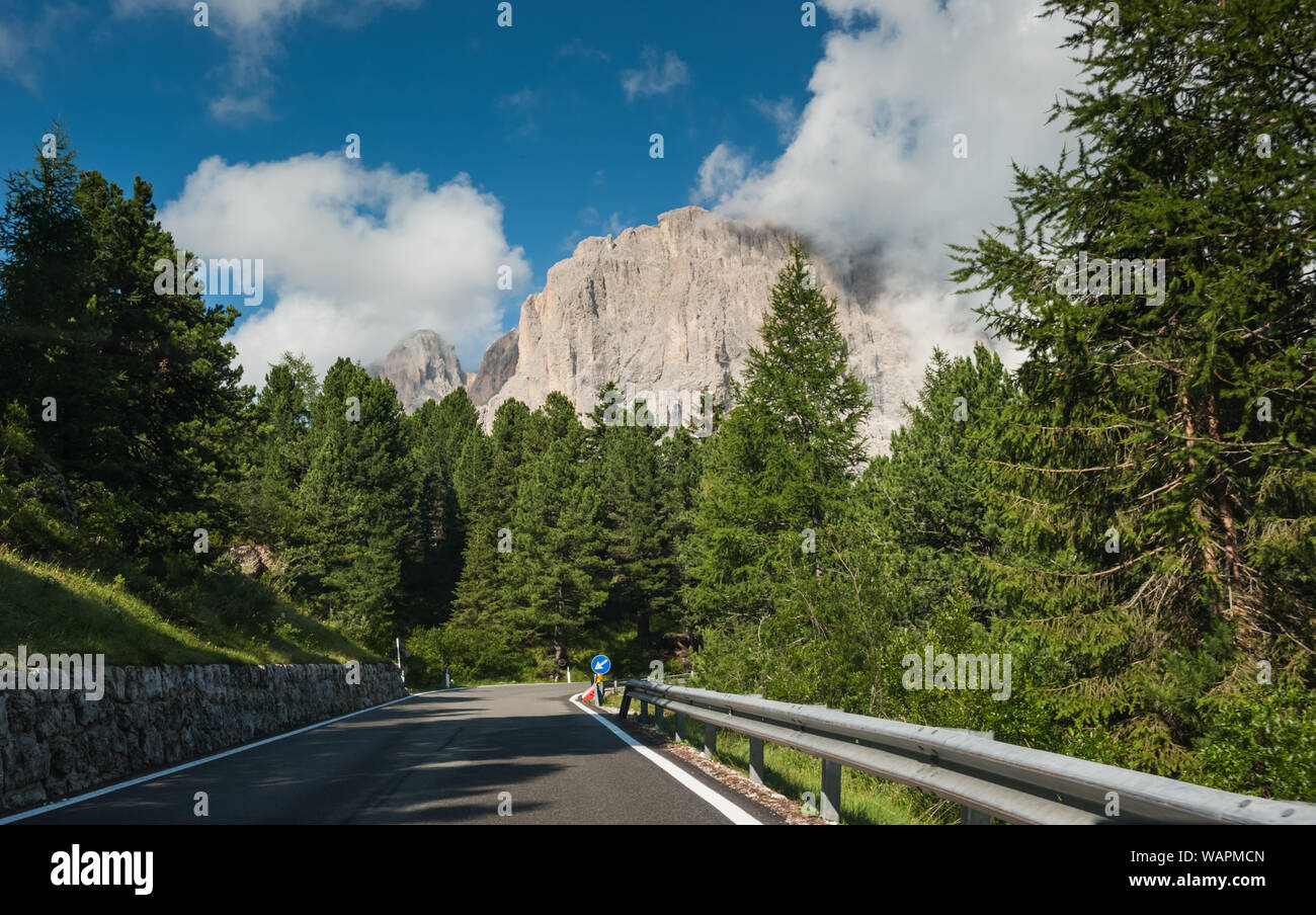 The Sella Pass in Italy (South Tyrol) in good weather Stock Photo - Alamy