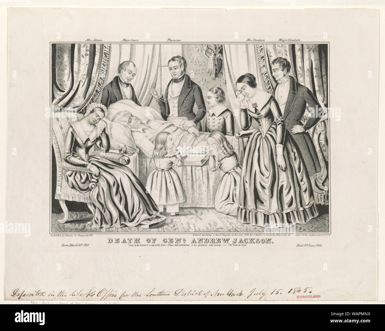 Death of Genl. Andrew Jackson Stock Photo - Alamy