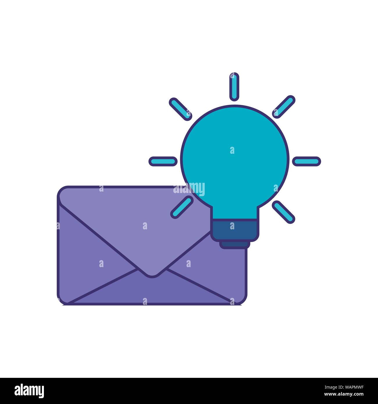 envelope mail with light bulb vector illustration design Stock Vector ...