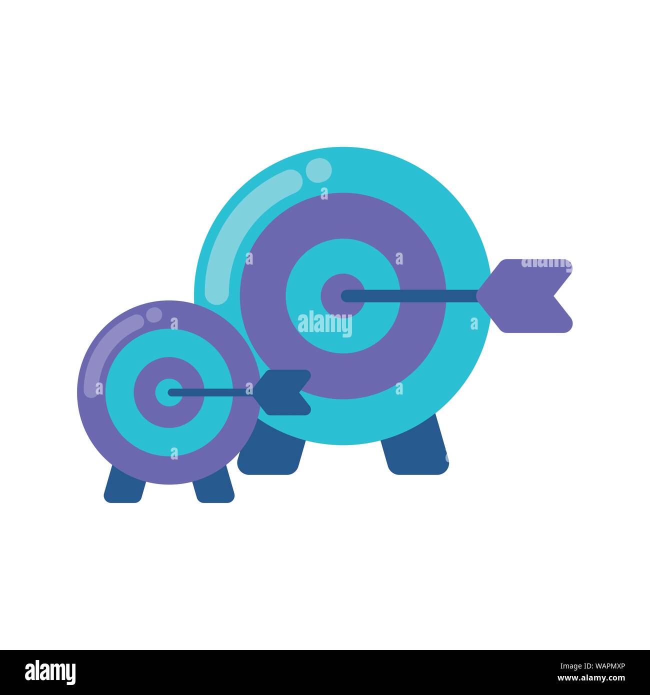 set of target boards with arrows isolated icon vector illustration ...