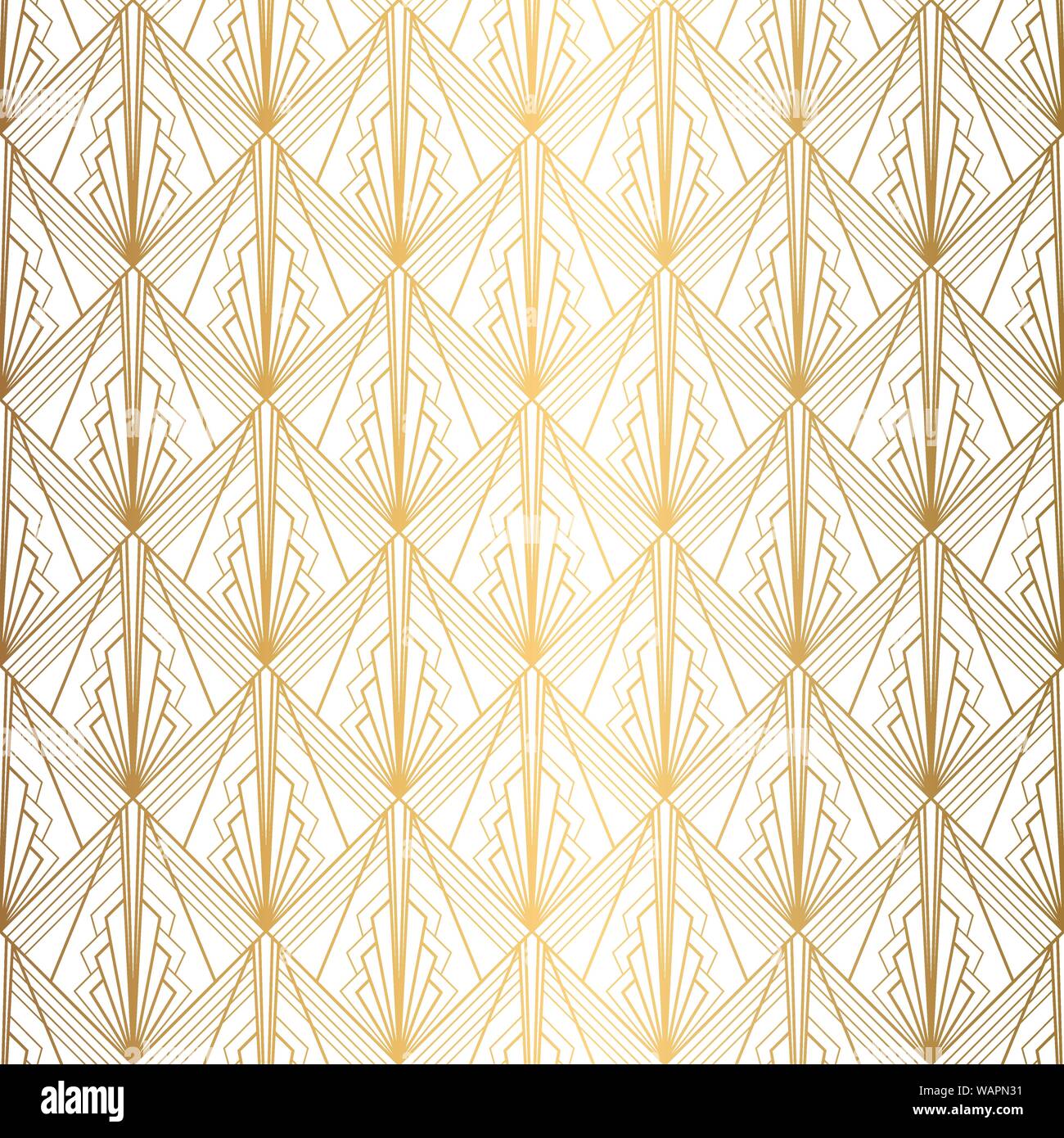 Art Deco Pattern. Seamless white and gold background Stock Vector Image ...