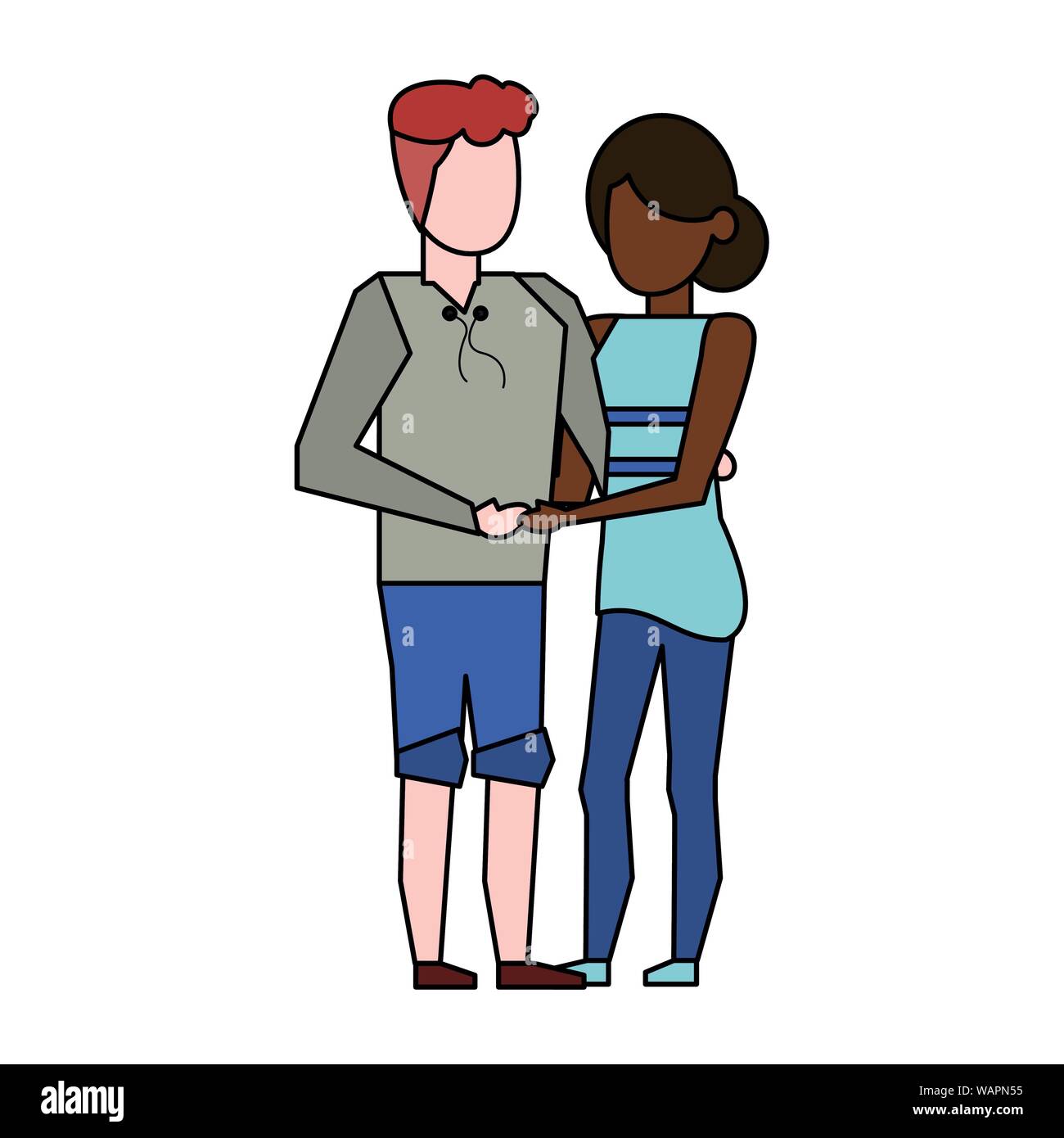 couple love young relationship cartoon Stock Vector Image & Art - Alamy