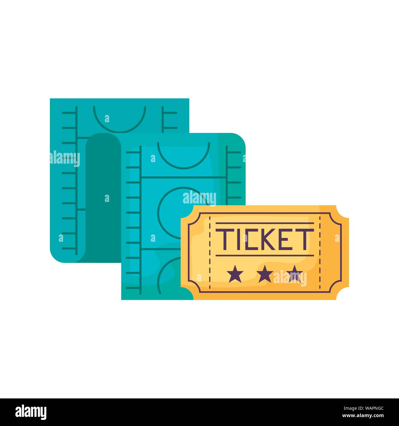 ticket cinema movie with tape vector illustration design Stock Vector ...
