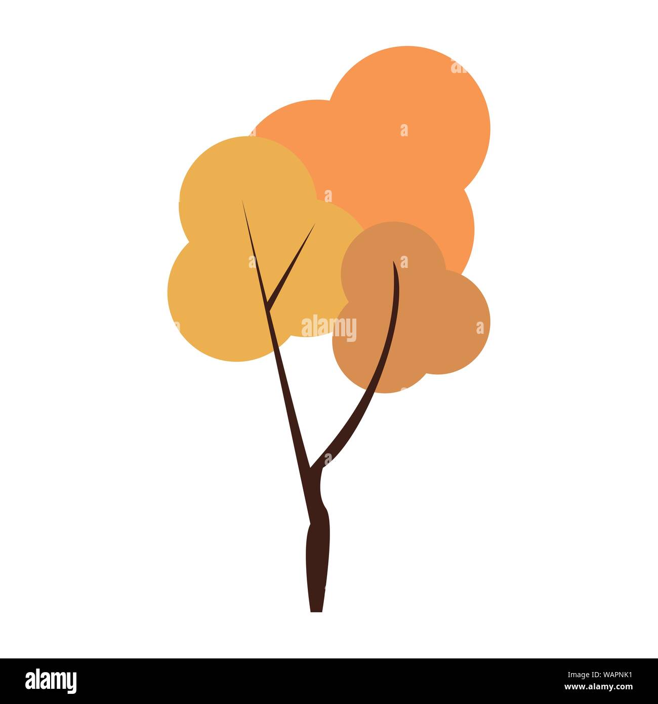 Autumn season tree nature cartoon isolated Stock Vector Image & Art - Alamy