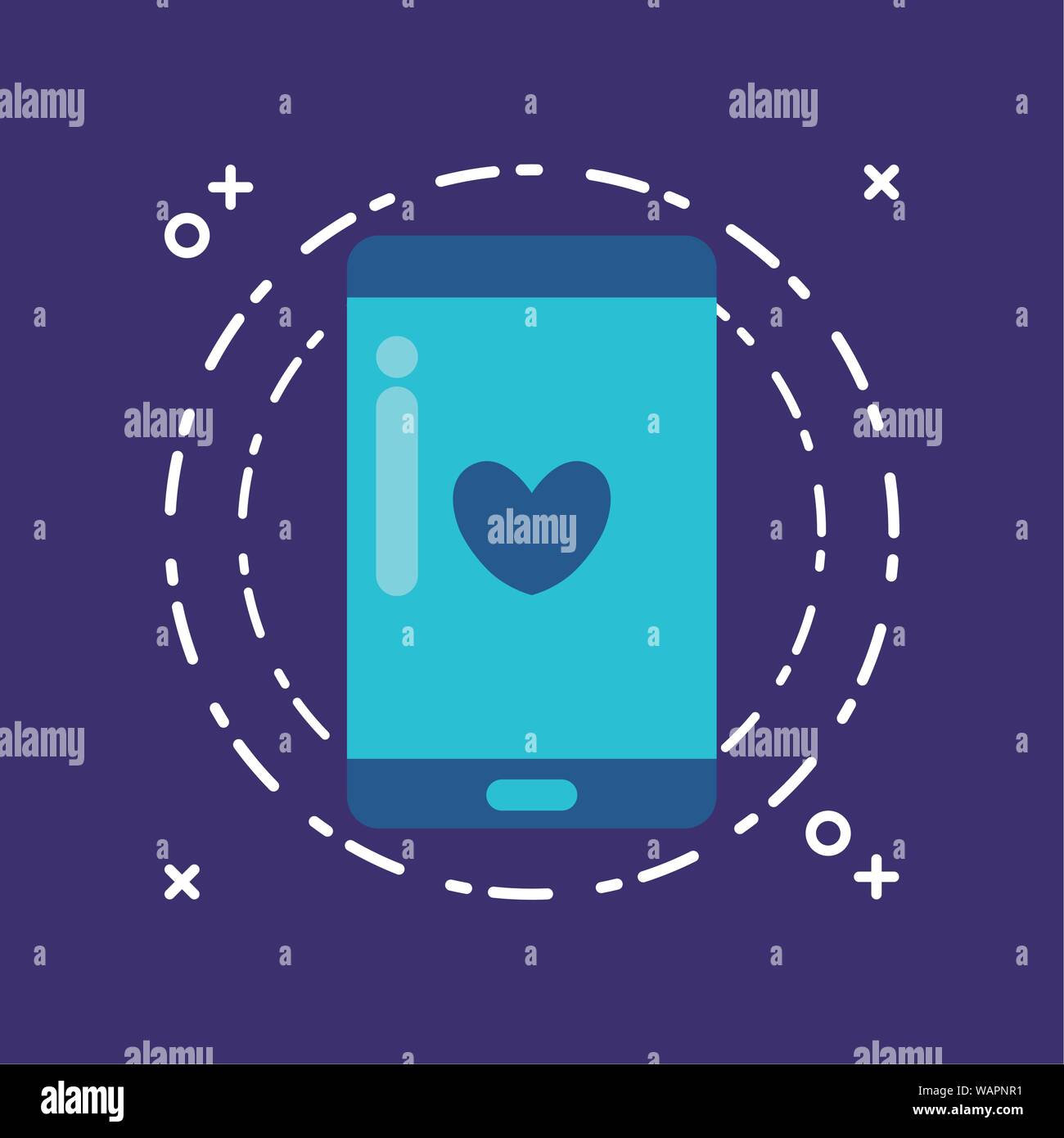 smartphone device with heart in screen vector illustration design Stock ...