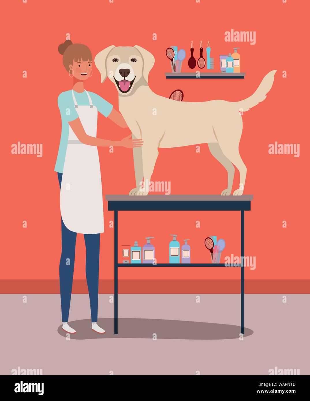 Beautiful golden labrador retriever Stock Vector Images - Alamy