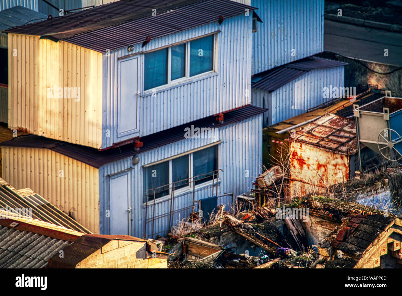 temporary cabins for housing Stock Photo - Alamy