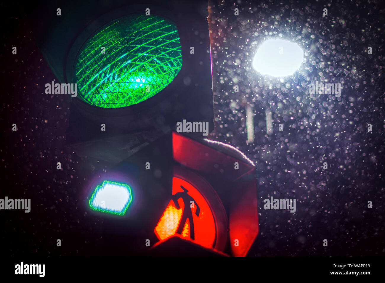 Driving winter night street hi-res stock photography and images - Alamy