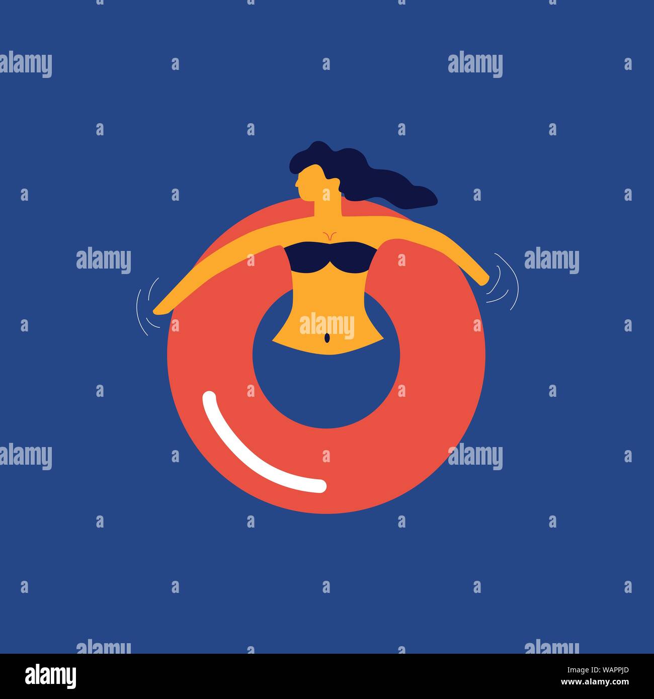 Woman with inflatable ring vector Stock Vector Images - Alamy