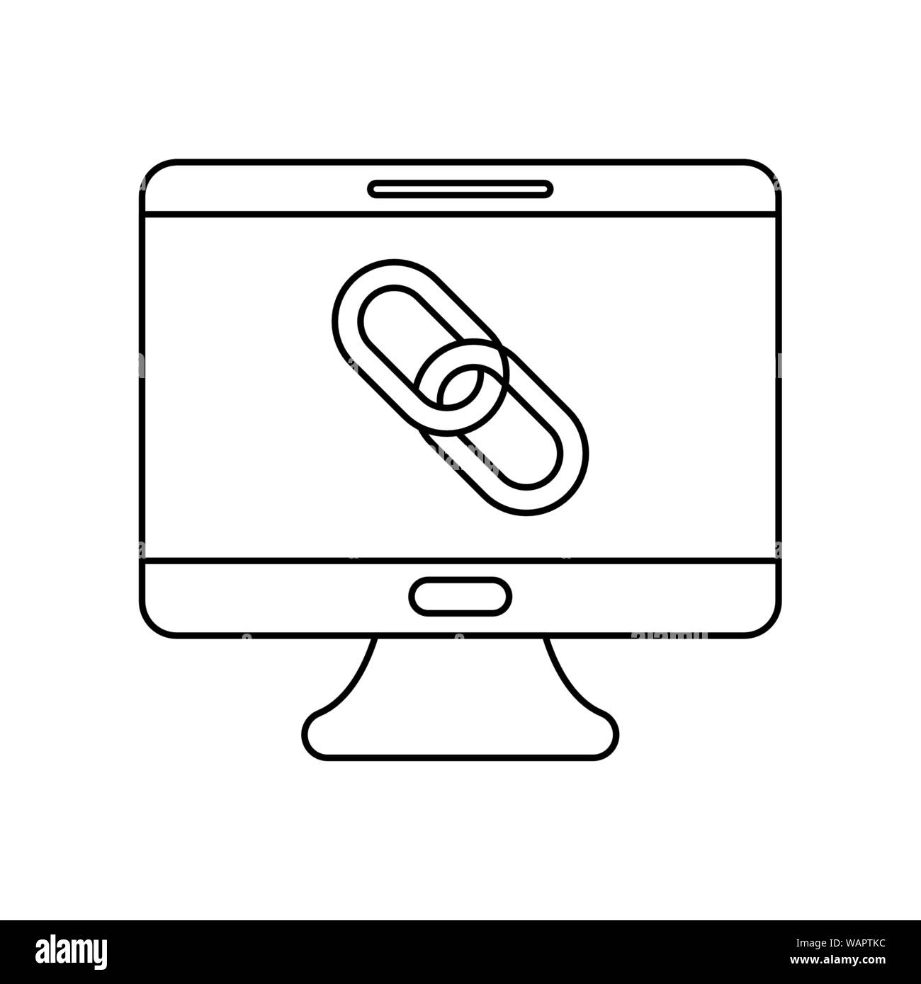 desktop computer with chain screen vector illustration design Stock ...