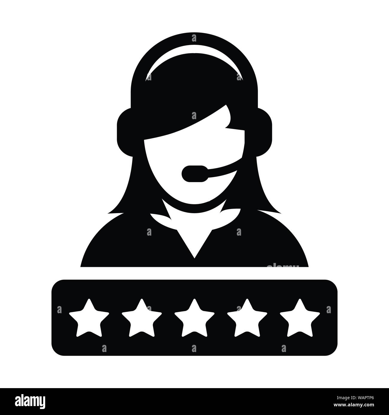 Customer service icon vector female support person profile avatar with ...
