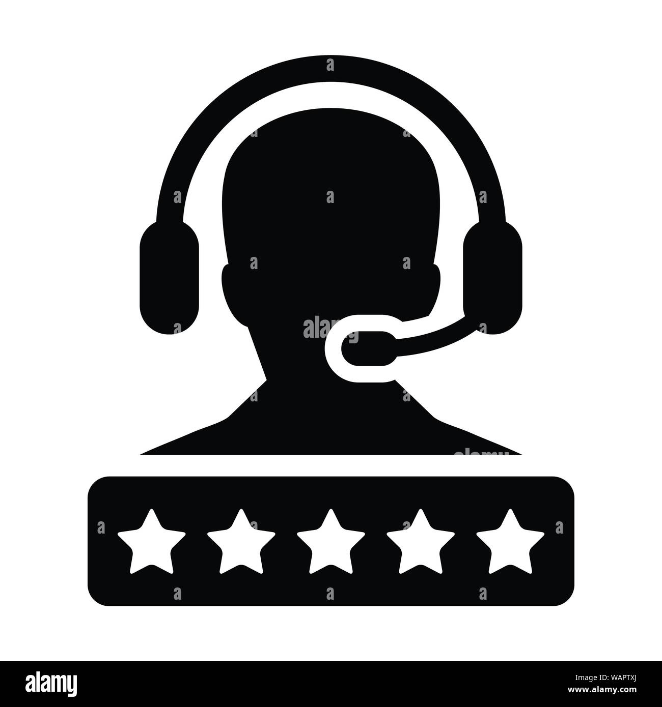 Customer experience icon vector male support customer care service ...