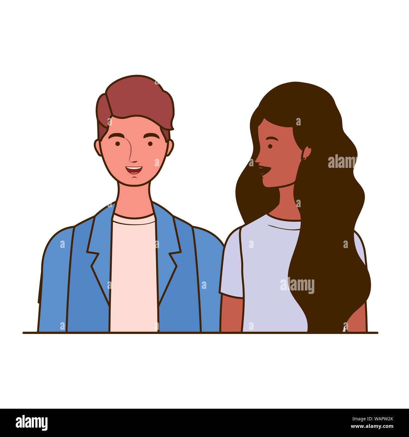 couple of people smiling on white background Stock Vector Image & Art ...