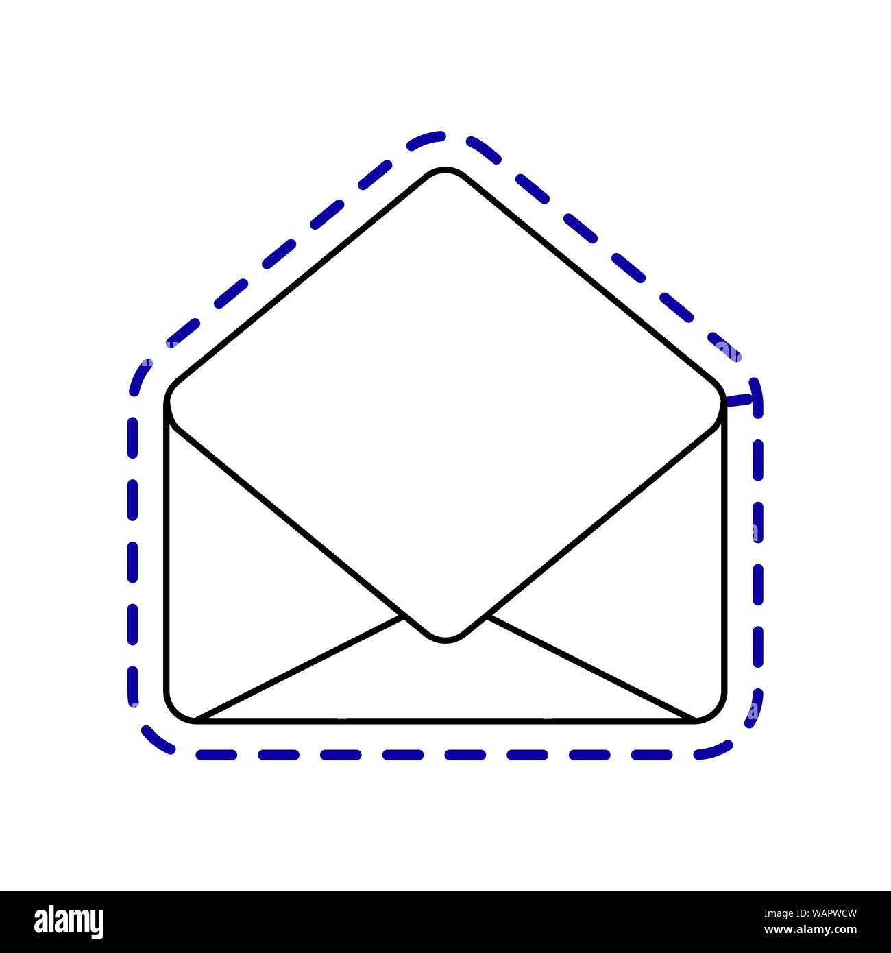 patch of envelope mail communication open vector illustration design ...