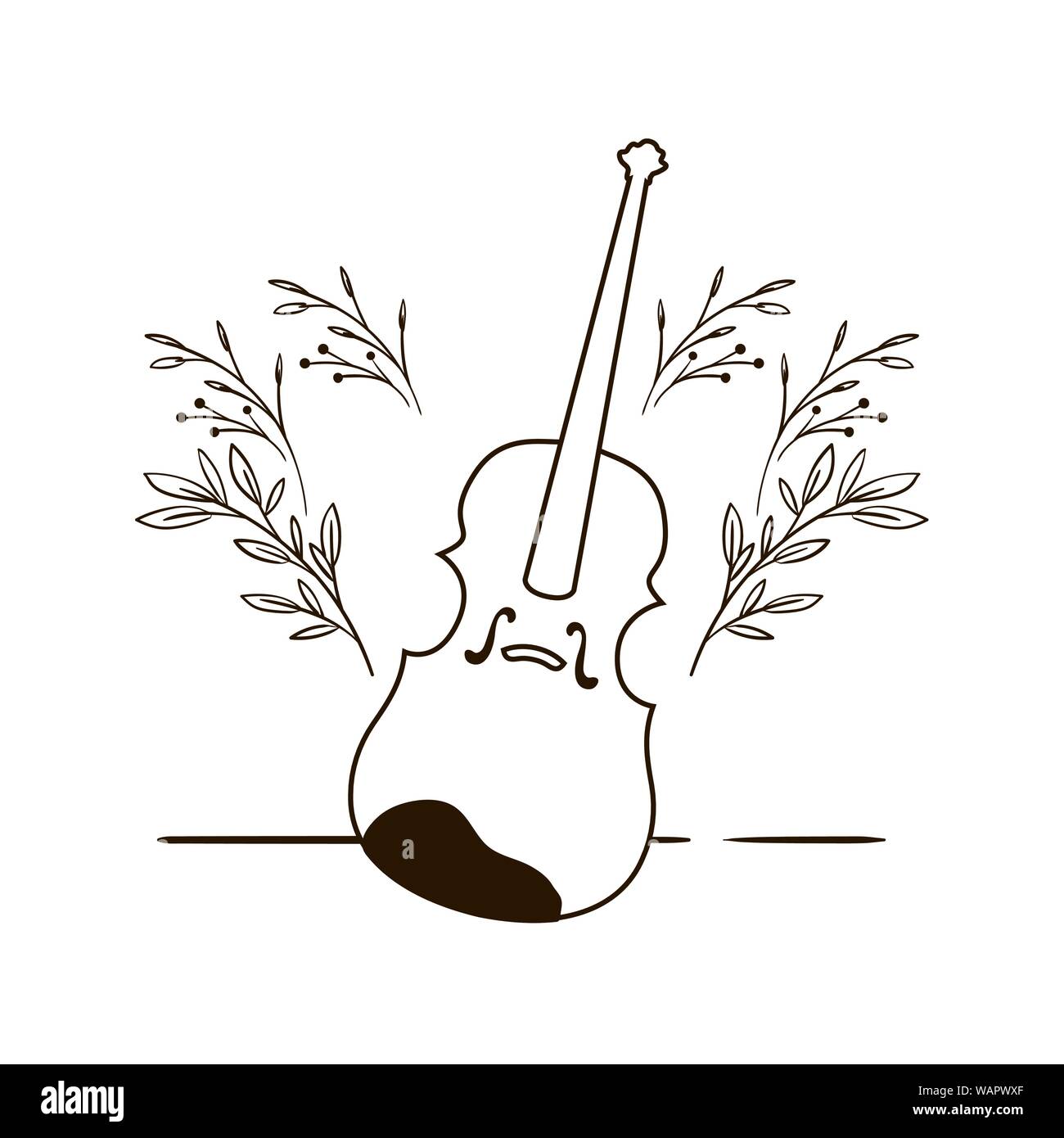 musical instrument fiddle on white background Stock Vector Image & Art ...