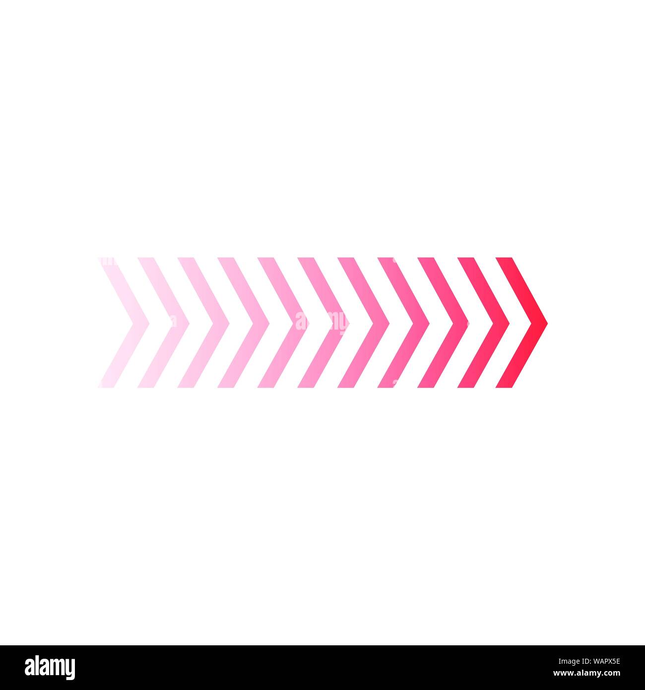 Fade chevron arrows right, vector illustration isolated on white Stock ...