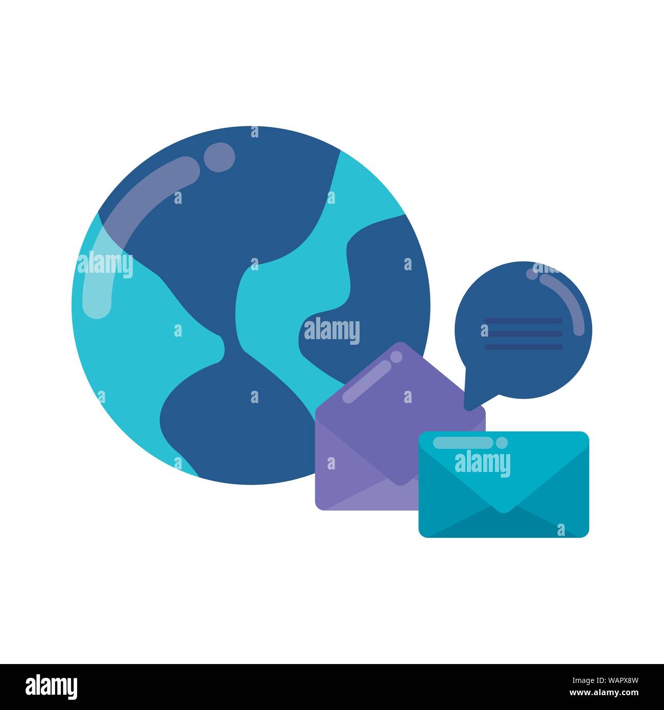 social media marketing with planet earth vector illustration design ...