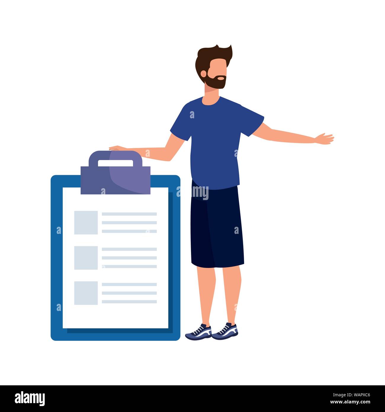 young man with checklist character Stock Vector Image & Art - Alamy