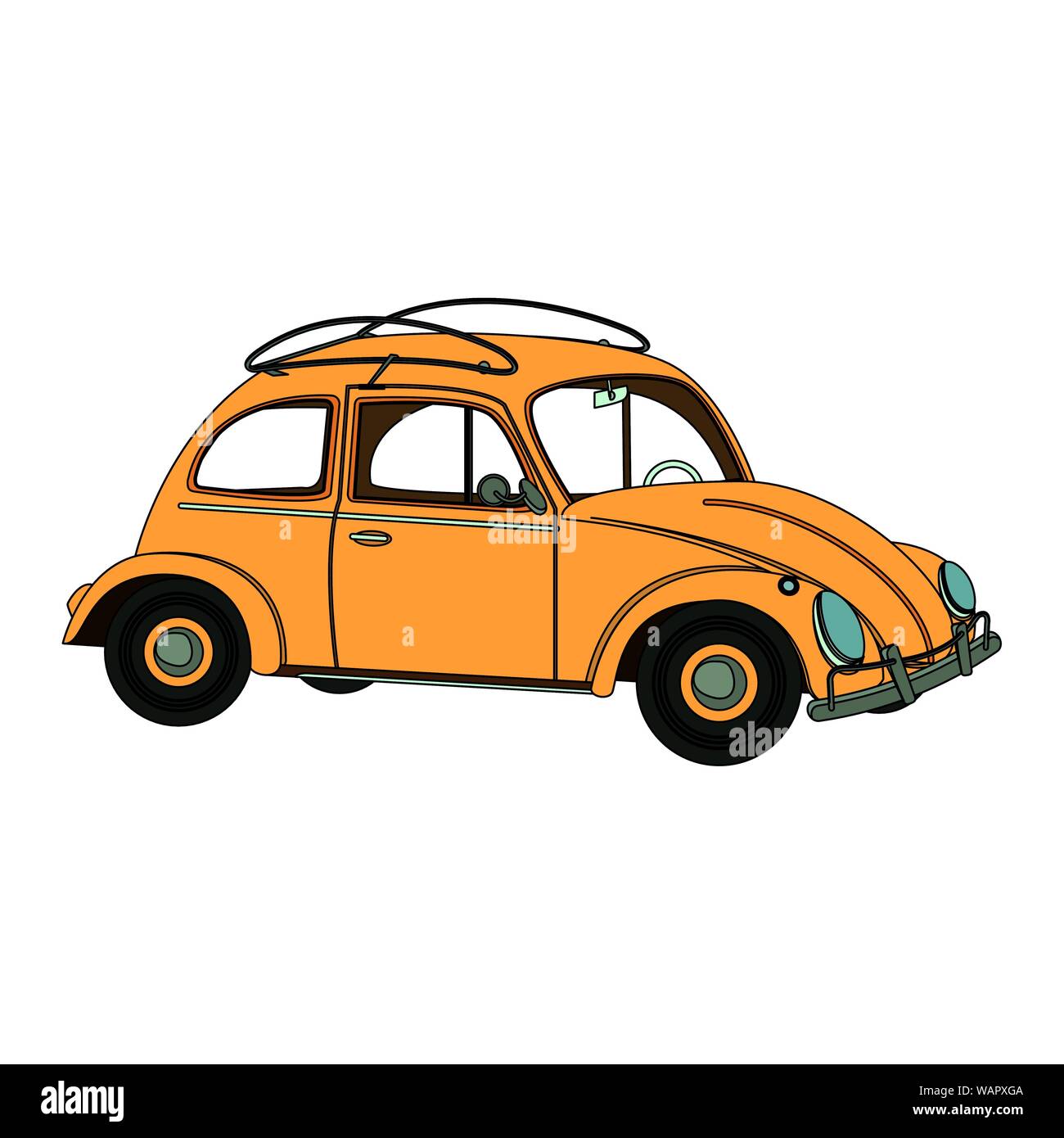 vintage retro classic car cartoon Stock Vector Image & Art - Alamy