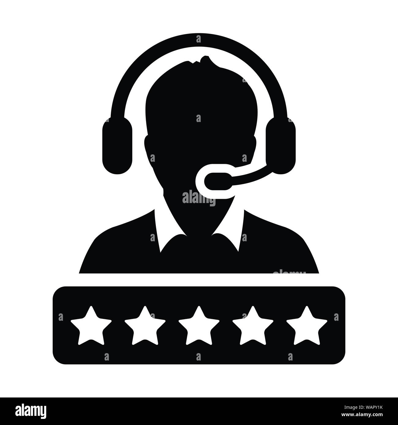 Call center icon vector male support customer service person profile ...