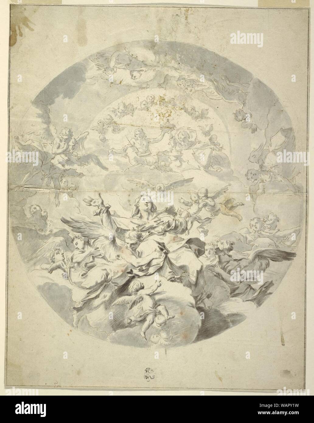 Drawing, Ascension of the Virgin, late 18th century Stock Photo - Alamy