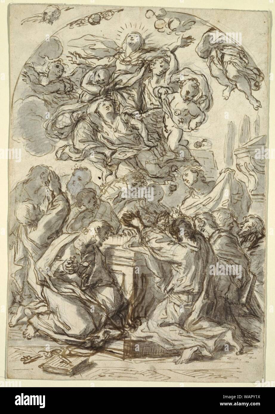Drawing, Assumption of the Virgin, 1680–1700 Stock Photo - Alamy