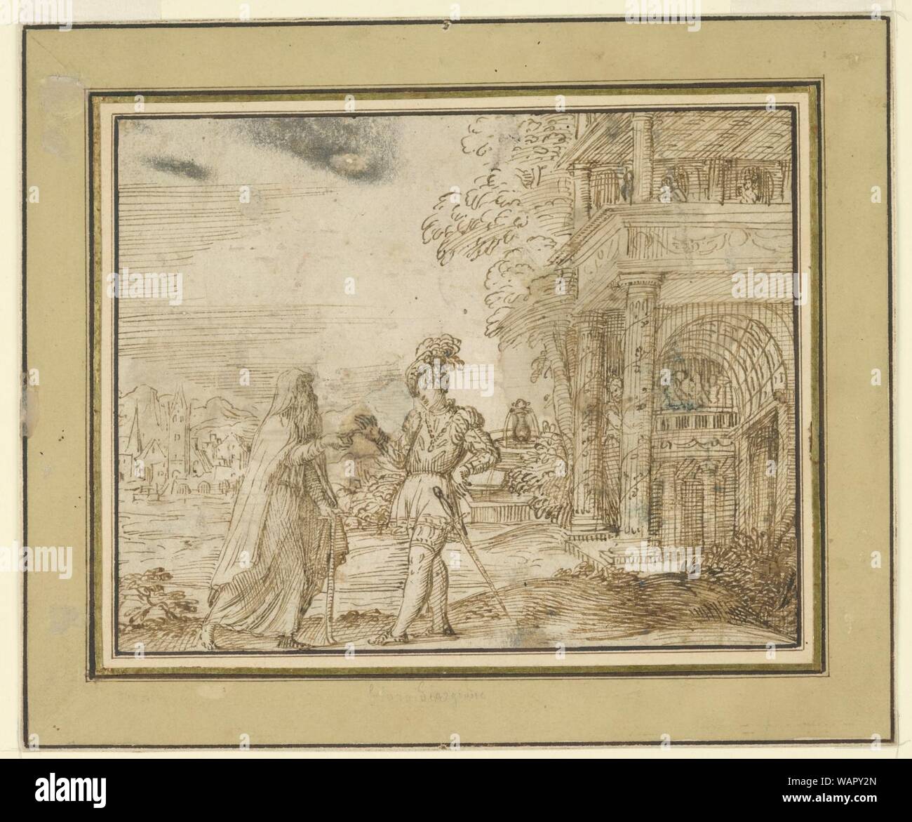 Drawing, Ascetic and Courtier, 1500–1550 Stock Photo - Alamy