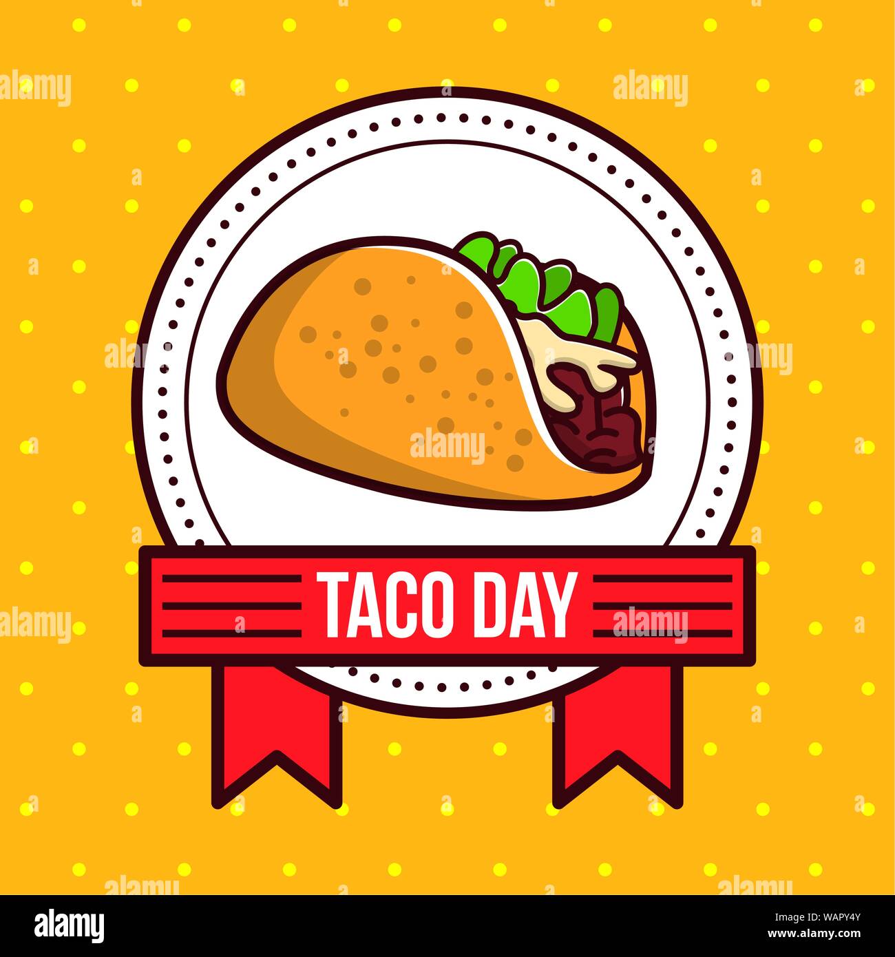 Taco day mexican food cartoon Stock Vector Image & Art - Alamy