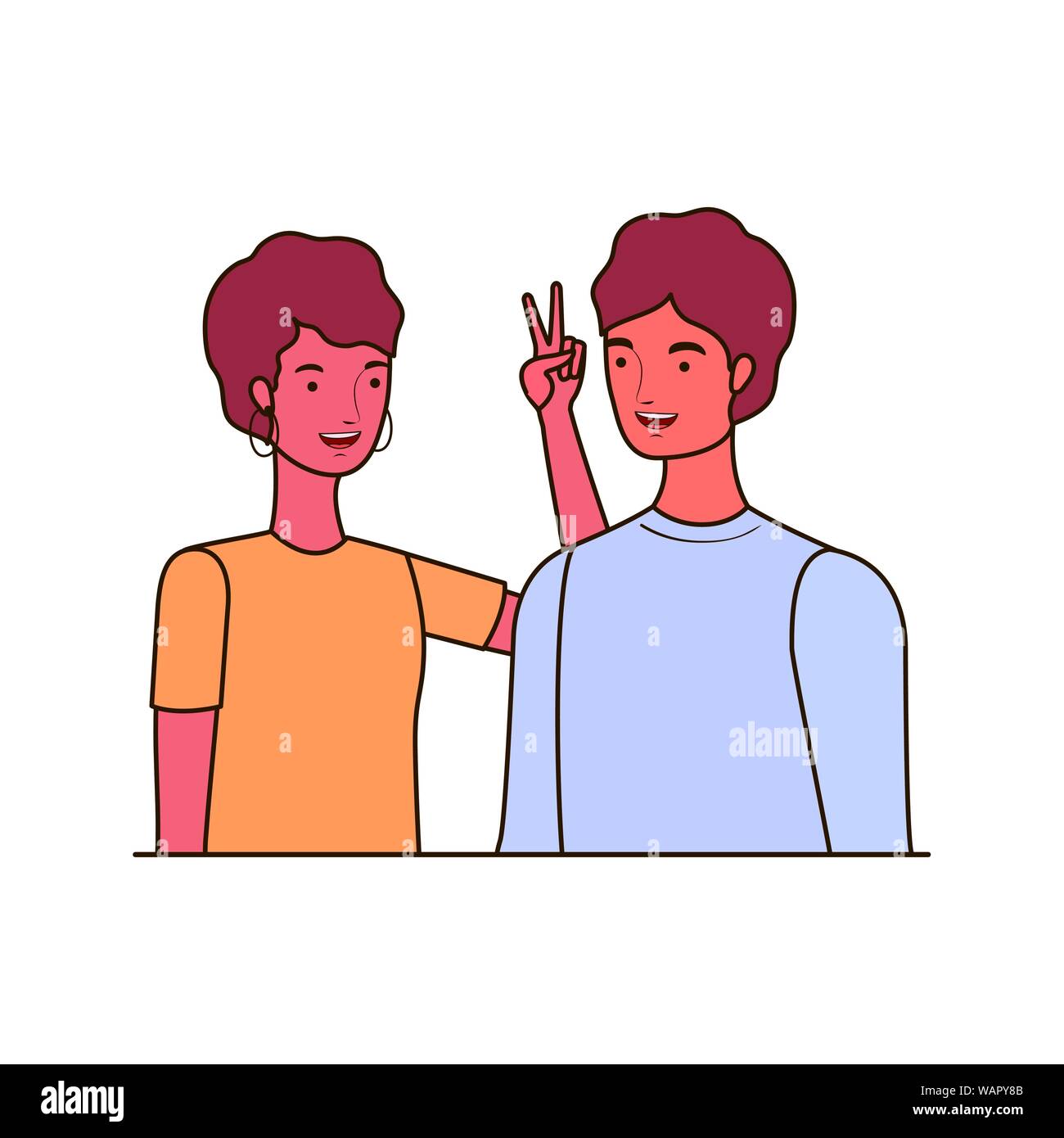 couple of people smiling on white background Stock Vector Image & Art ...