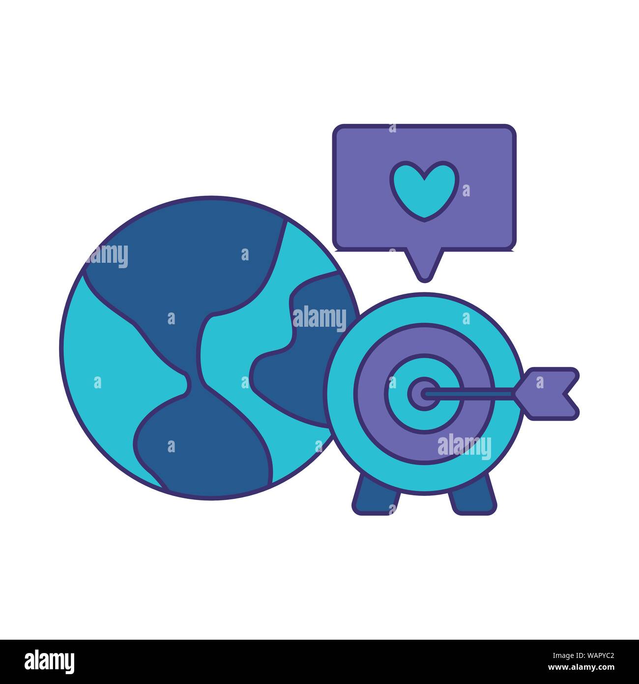 social media marketing with planet earth vector illustration design ...